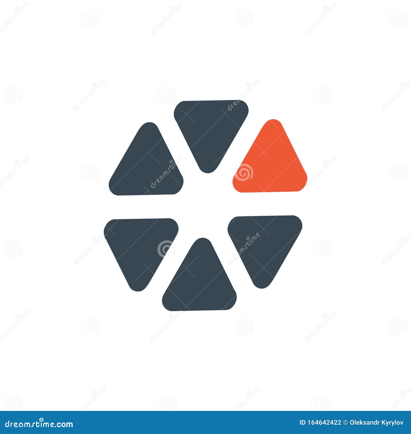 Triangles in Circle Abstract Logo Corporate Design with One Triangle ...