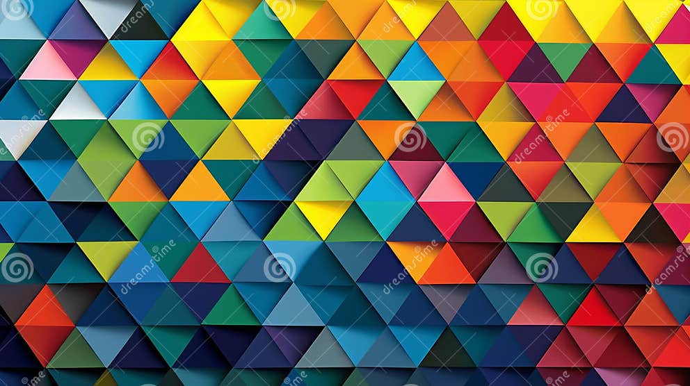 Triangles of Color in an Abstract Geometric Background. Stock Image ...