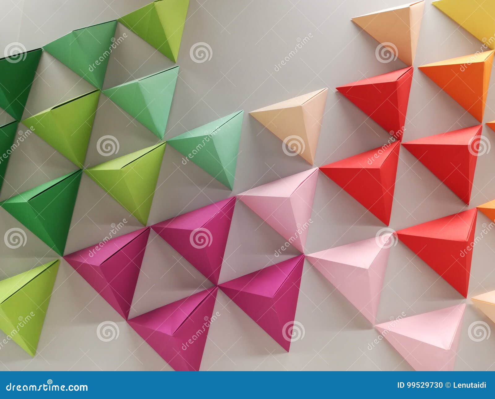 Triangles of colored paper stock photo. Image of colors - 99529730