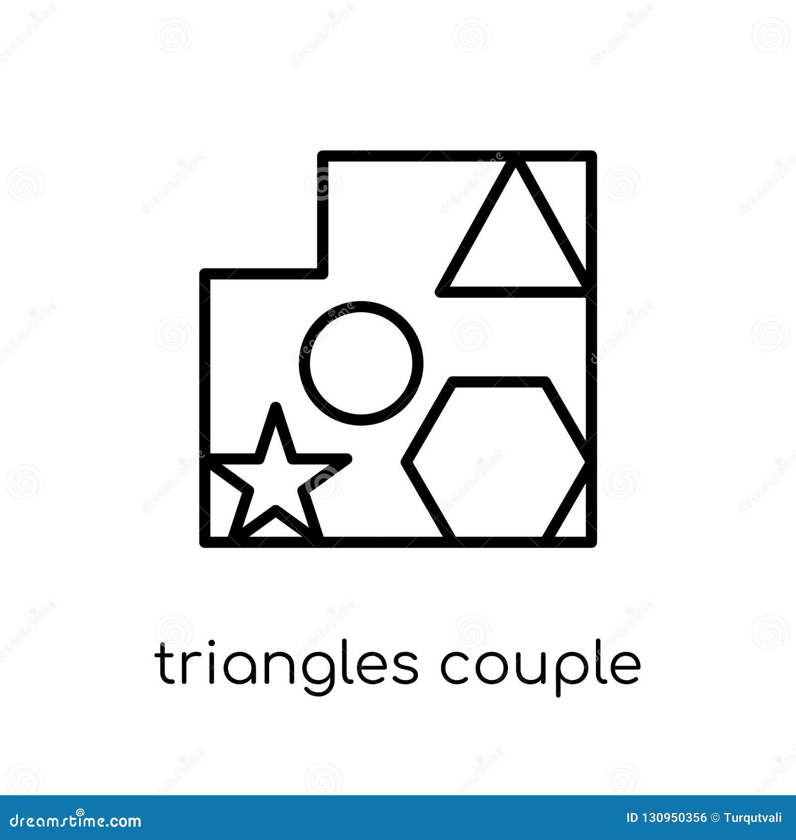 Triangles Couple Icon. Trendy Modern Flat Linear Vector Triangle Stock ...
