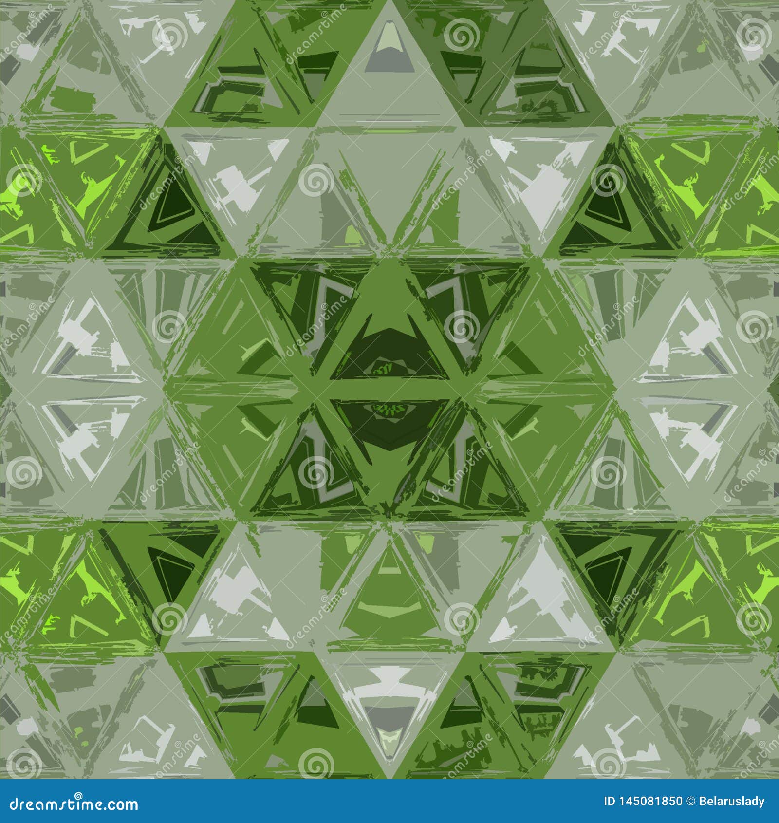 Triangles Decorative Background, Flat Image in Green Color Stock ...