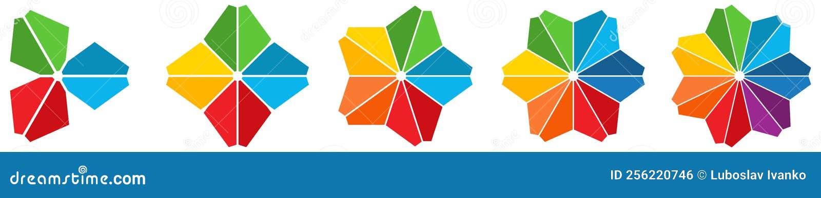 Triangles with Different Shades Arranged on Circle Creating Flower or ...