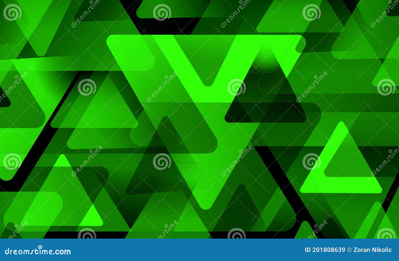 Green Triangles Pattern Design on a Black Background Stock Illustration ...