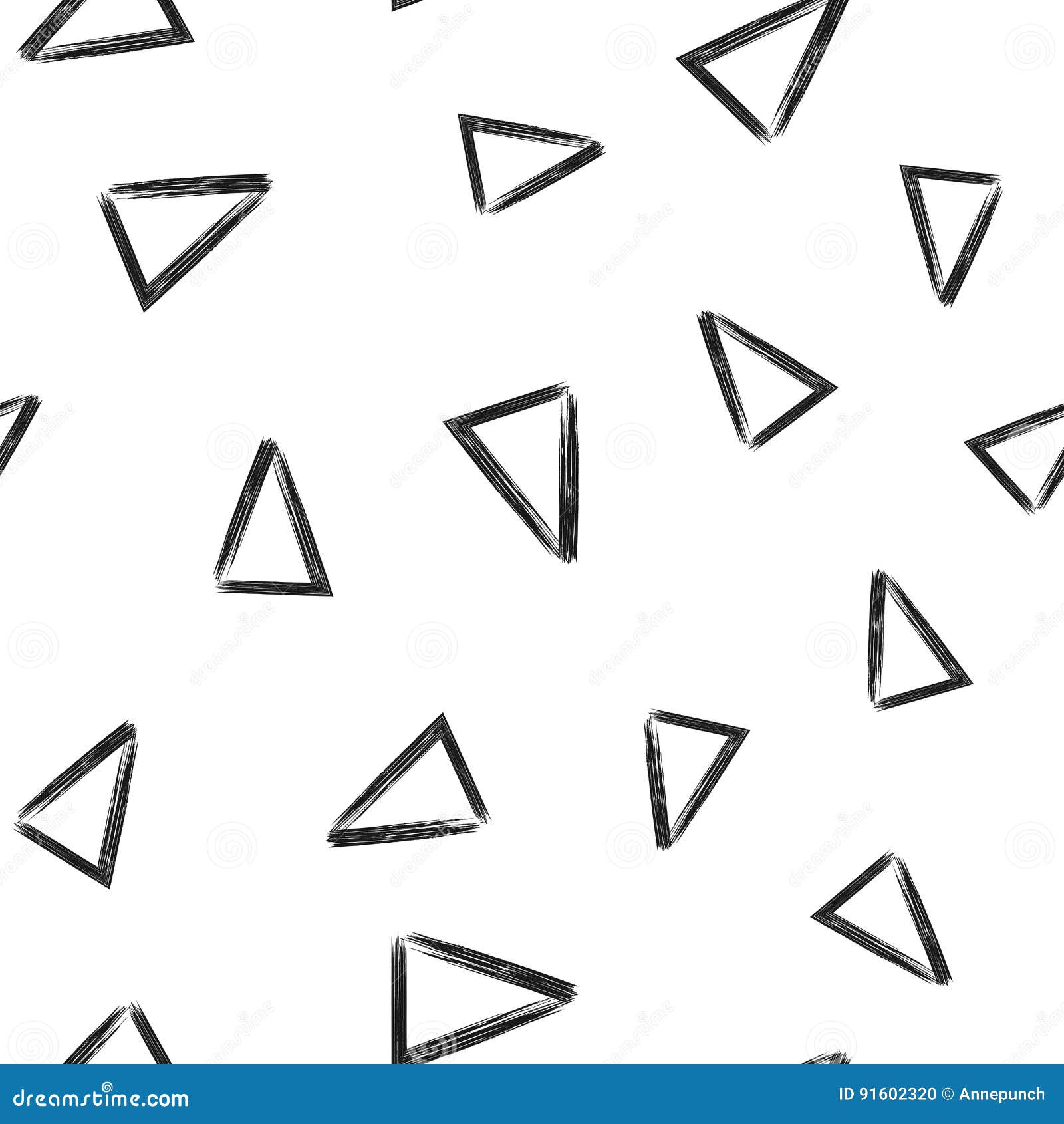 Triangles Drawn with a Rough Brush. Seamless Pattern Stock Vector ...