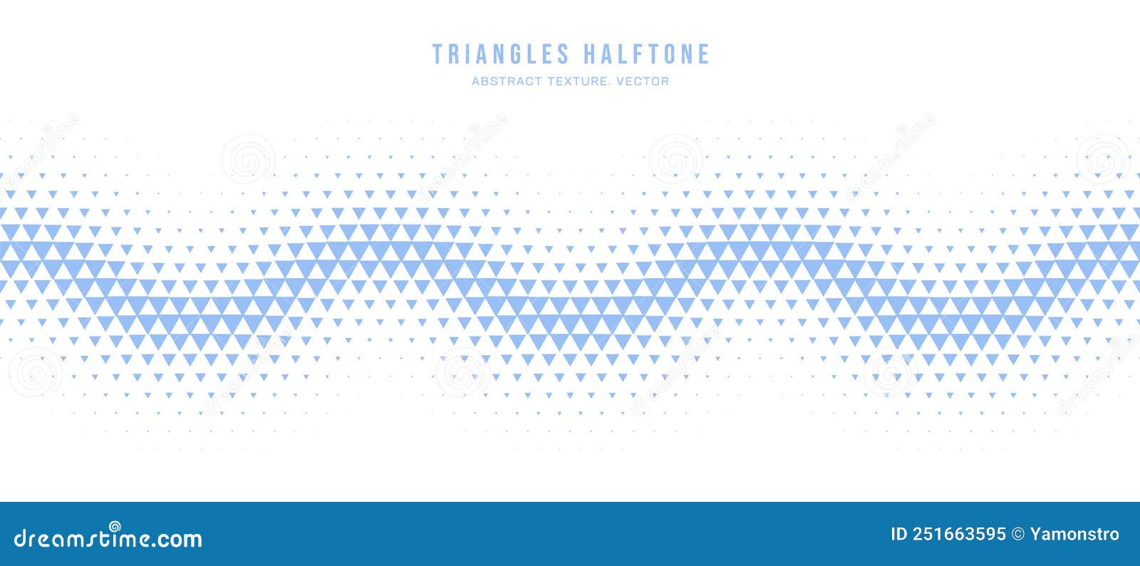 Triangles Halftone Pattern Abstract Vector Isolate Waveform Seamless Blue Border Stock Vector ...