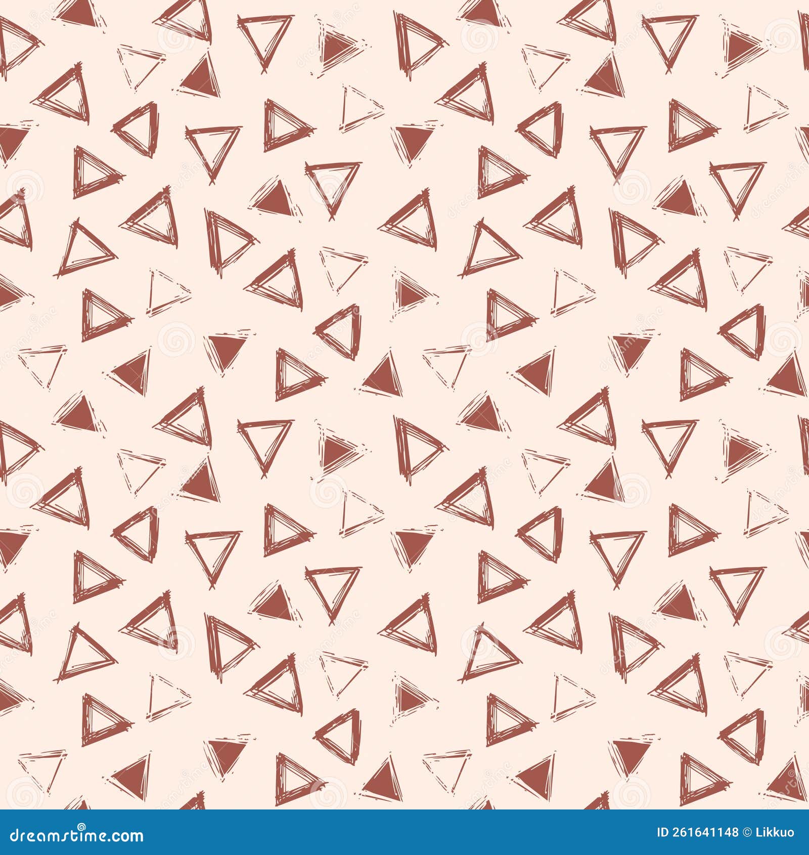 Triangles Hand Draw Seamless Vector Pattern. Seamless Pattern for ...
