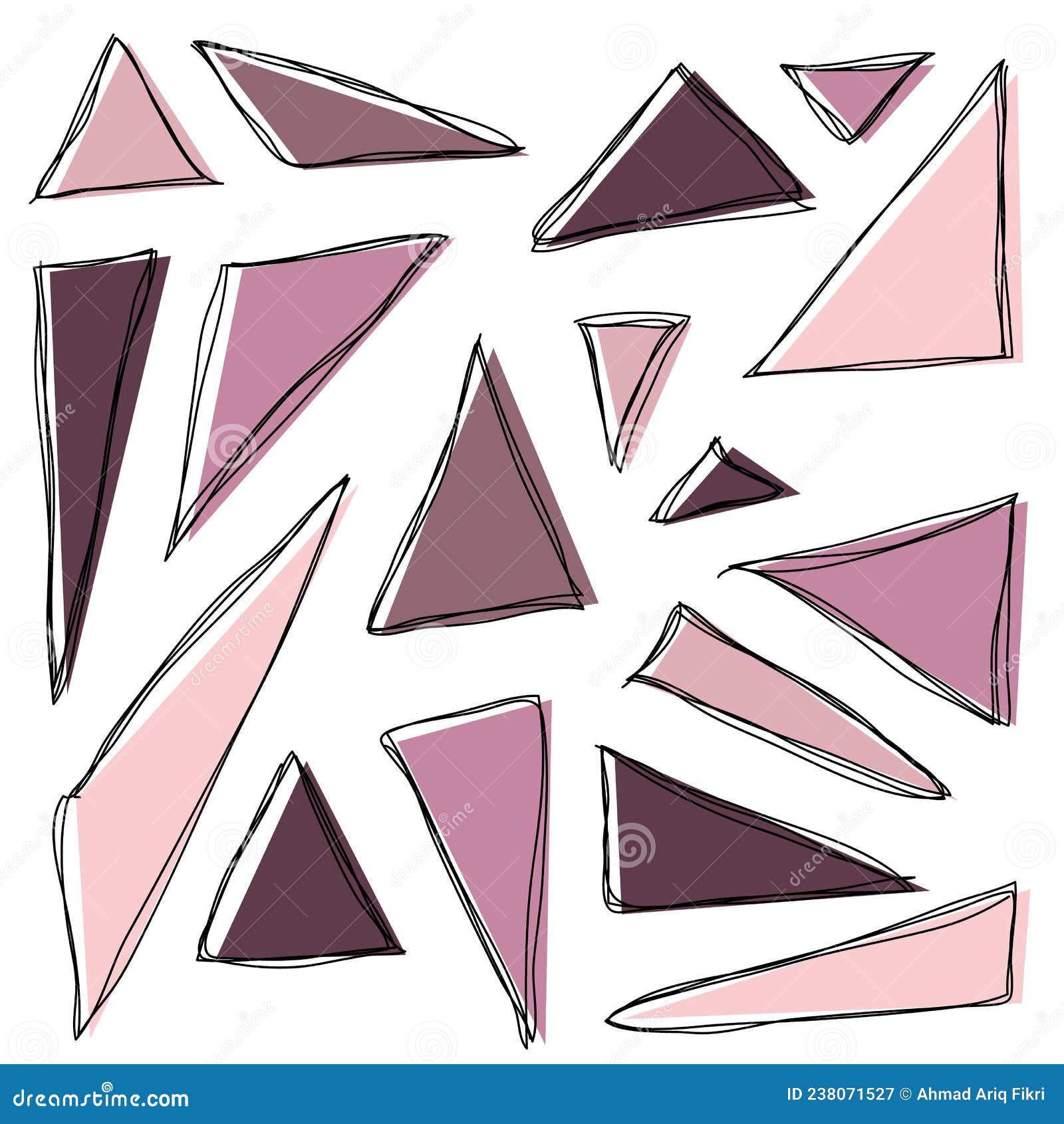 Triangles. Hand Drawn Shapes. Doodle Style Stock Vector - Illustration ...