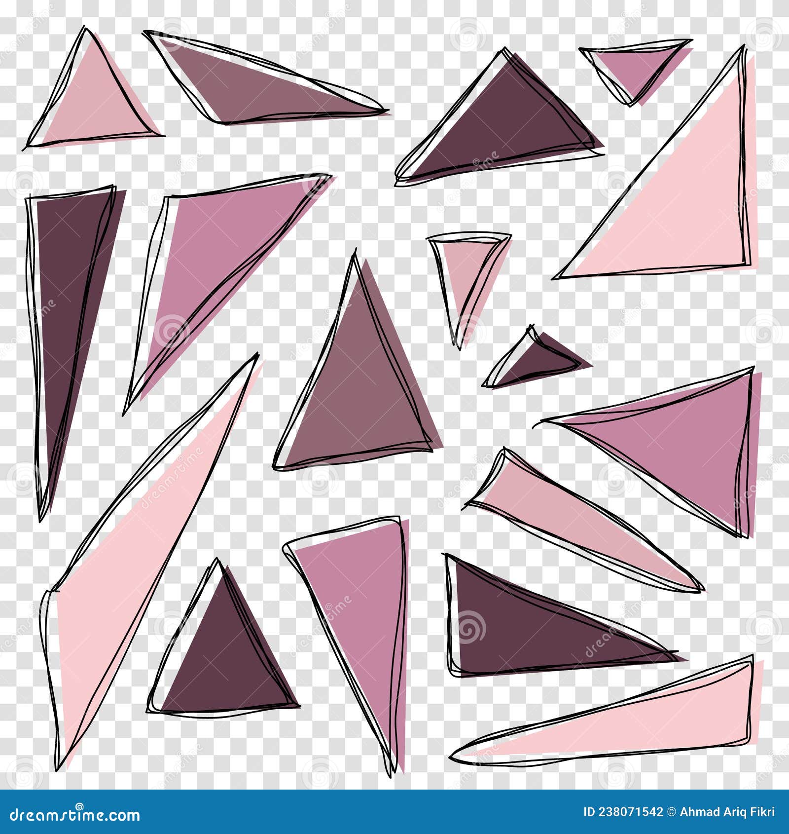Triangles. Hand Drawn Shapes. Doodle Style Stock Vector - Illustration ...