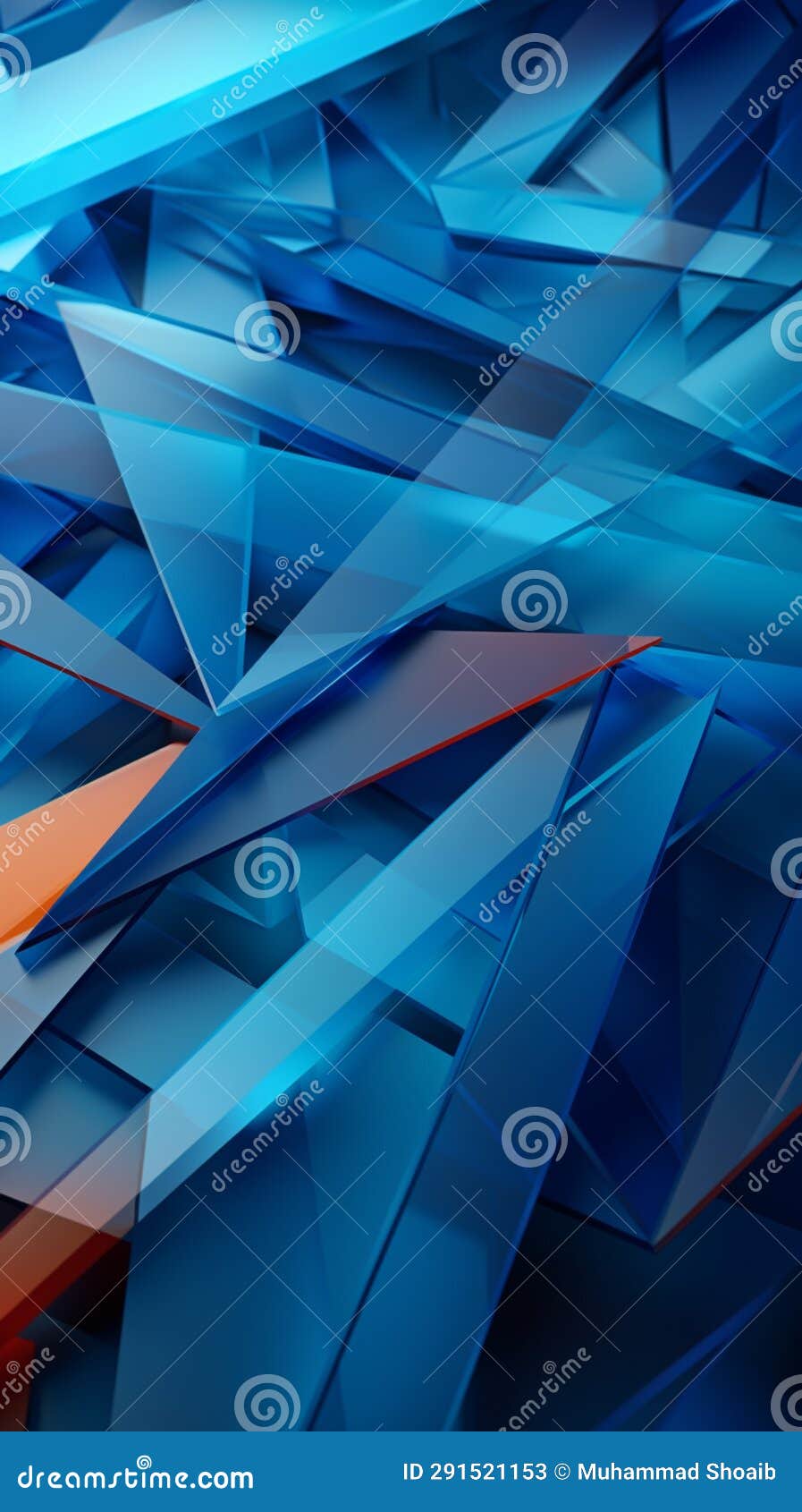 Triangles in Harmony Blue and White Low Poly Shapes Craft Captivating ...