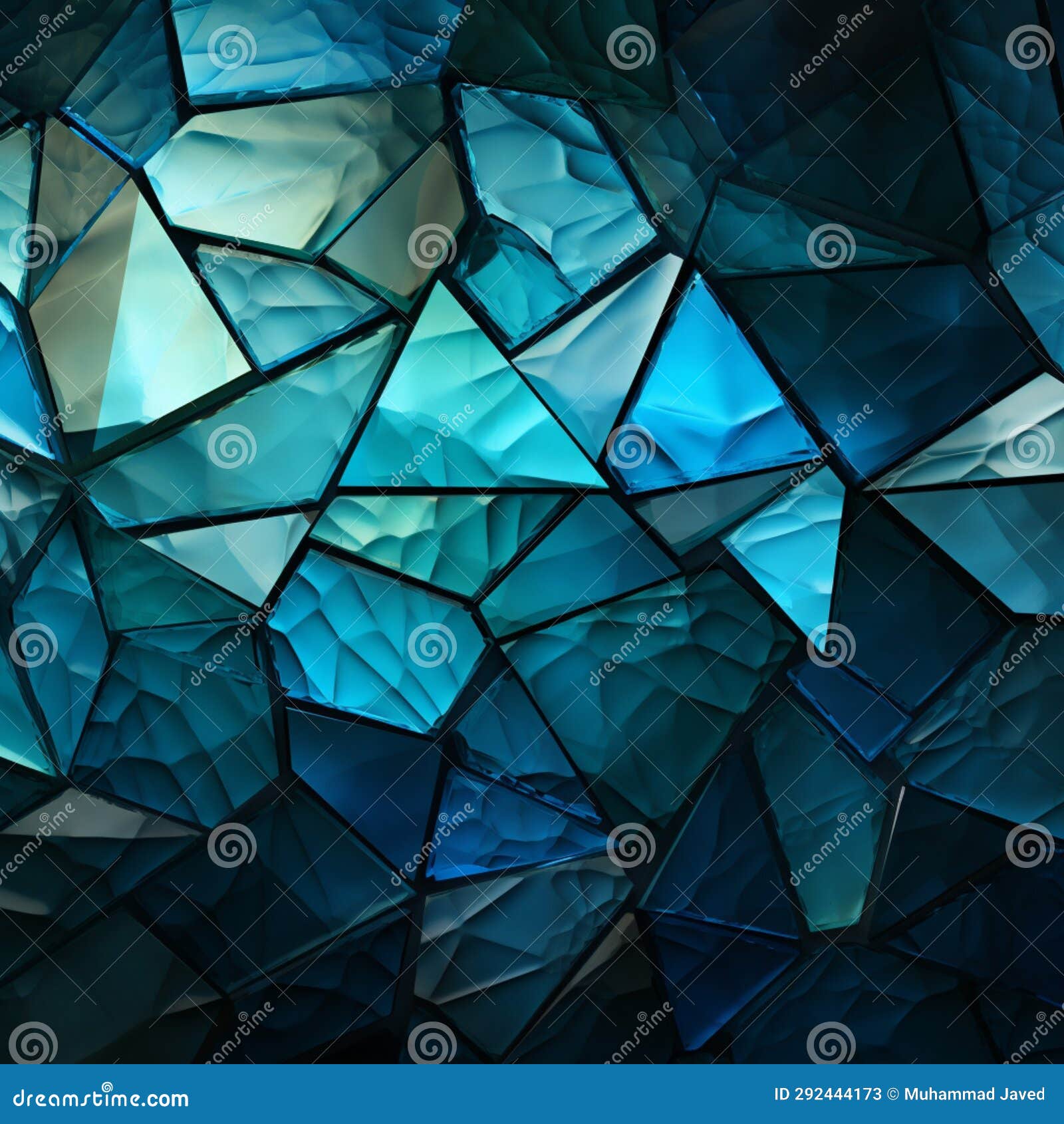 Triangles Interplay, Marrying Deep Blue, Green, White, And Striking ...