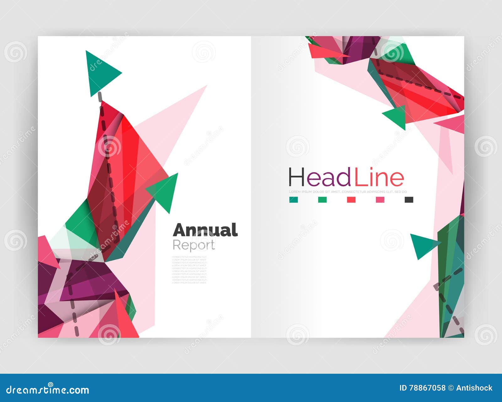Triangles and Lines, Annual Report Flyer Brochure Template Stock Vector ...