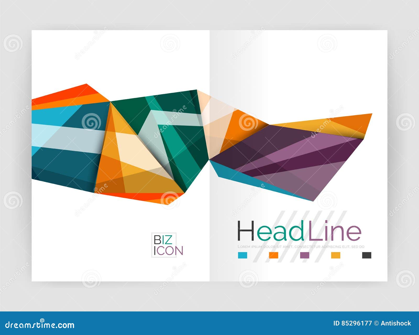 Triangles and Lines, Annual Report Flyer Brochure Template Stock Vector ...