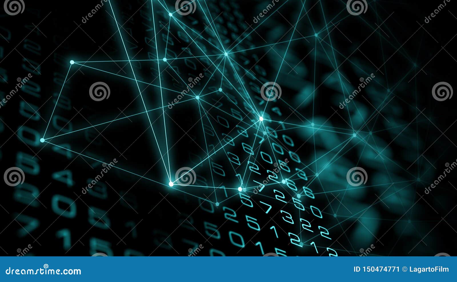Triangles Lines Cyber Attack Numbers Stock Illustration - Illustration ...