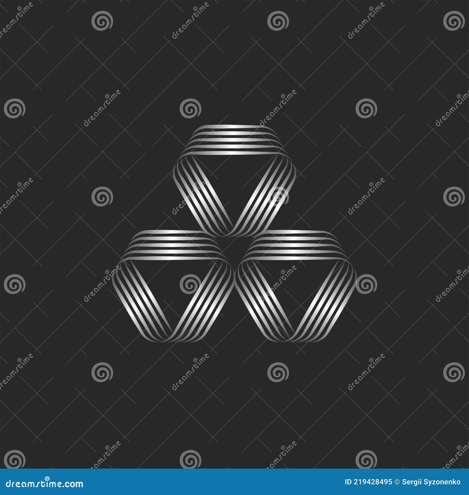 Triangles Logo Geometric Shapes, Creative Linear Pattern Of Thin ...