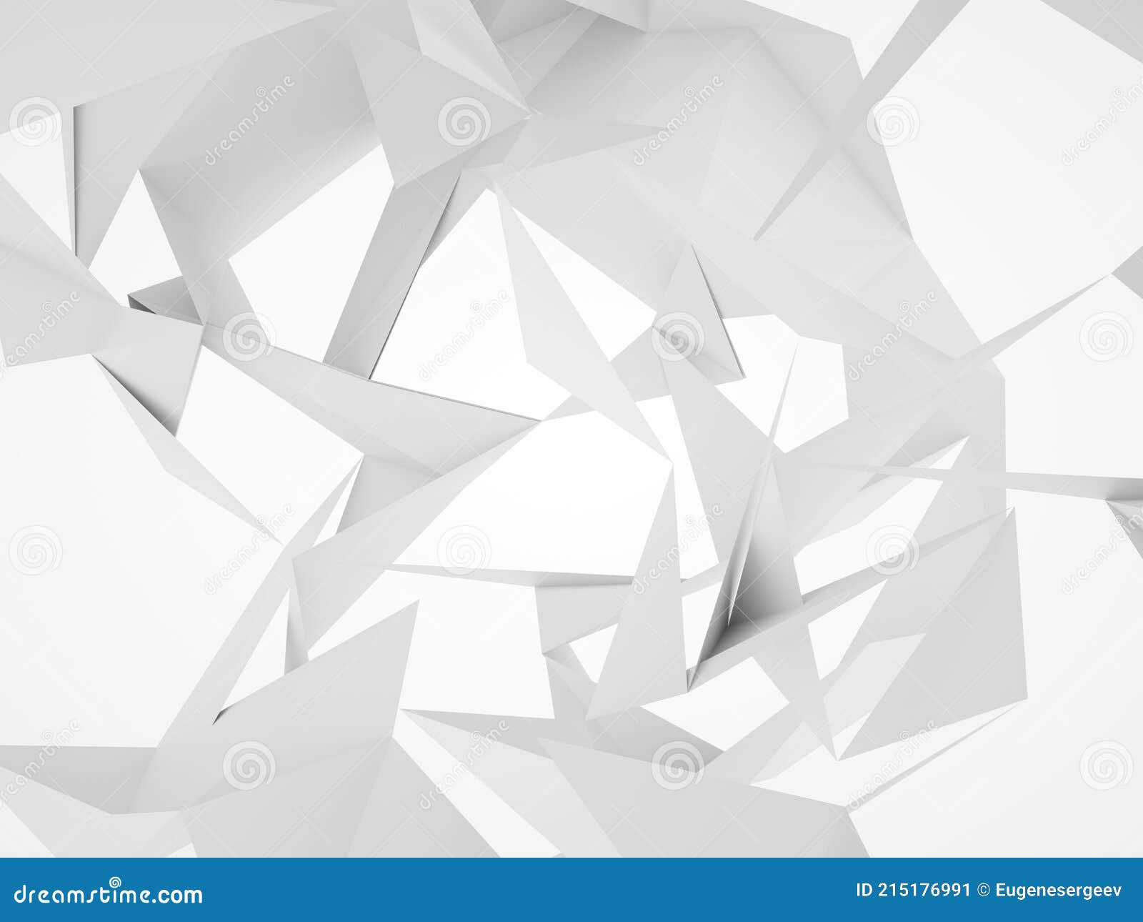 Triangles Over White Background, 3d Render Stock Illustration ...