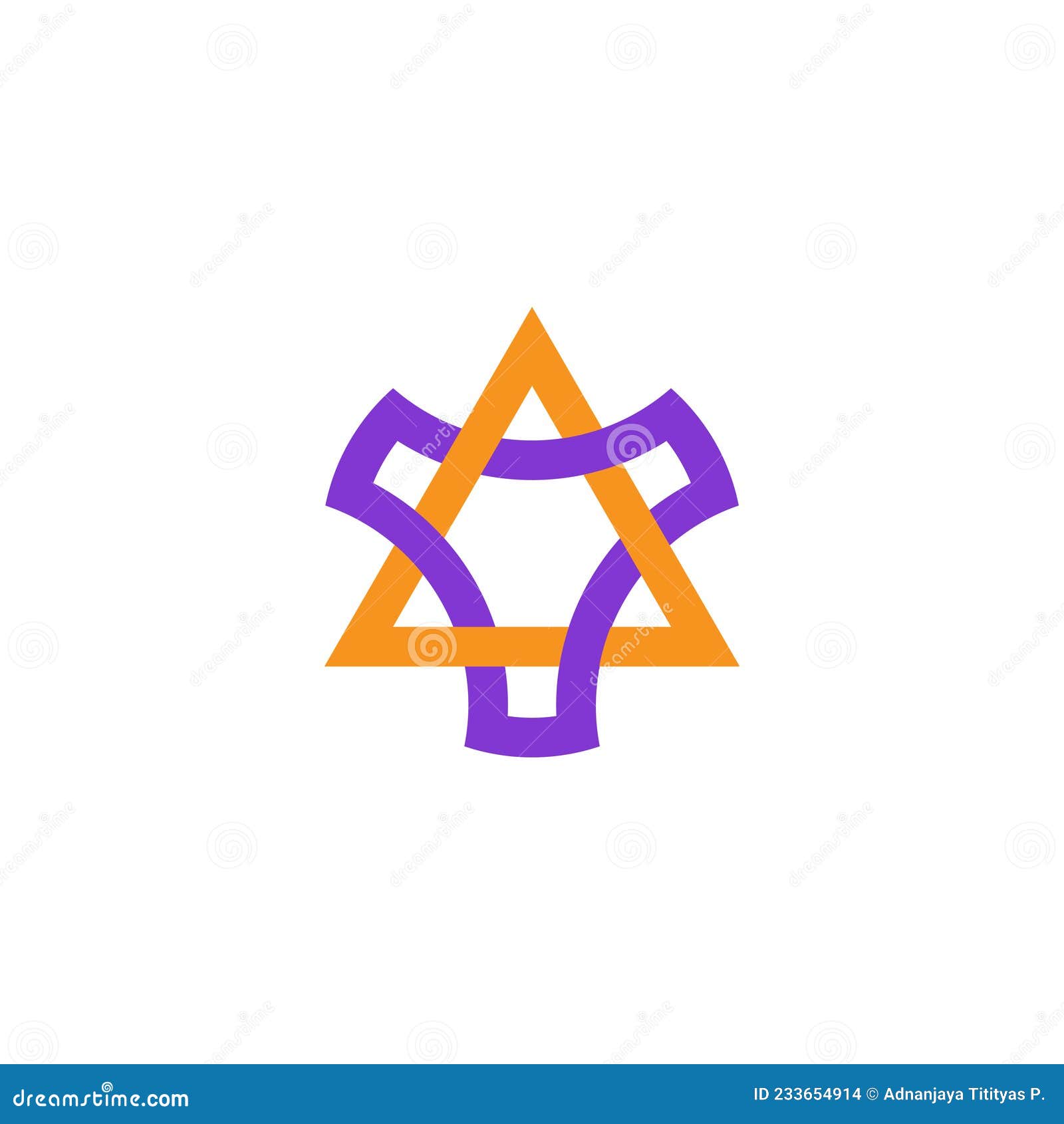 Triangles Overlapping Curves Linear Geometric Logo Vector Stock Vector ...