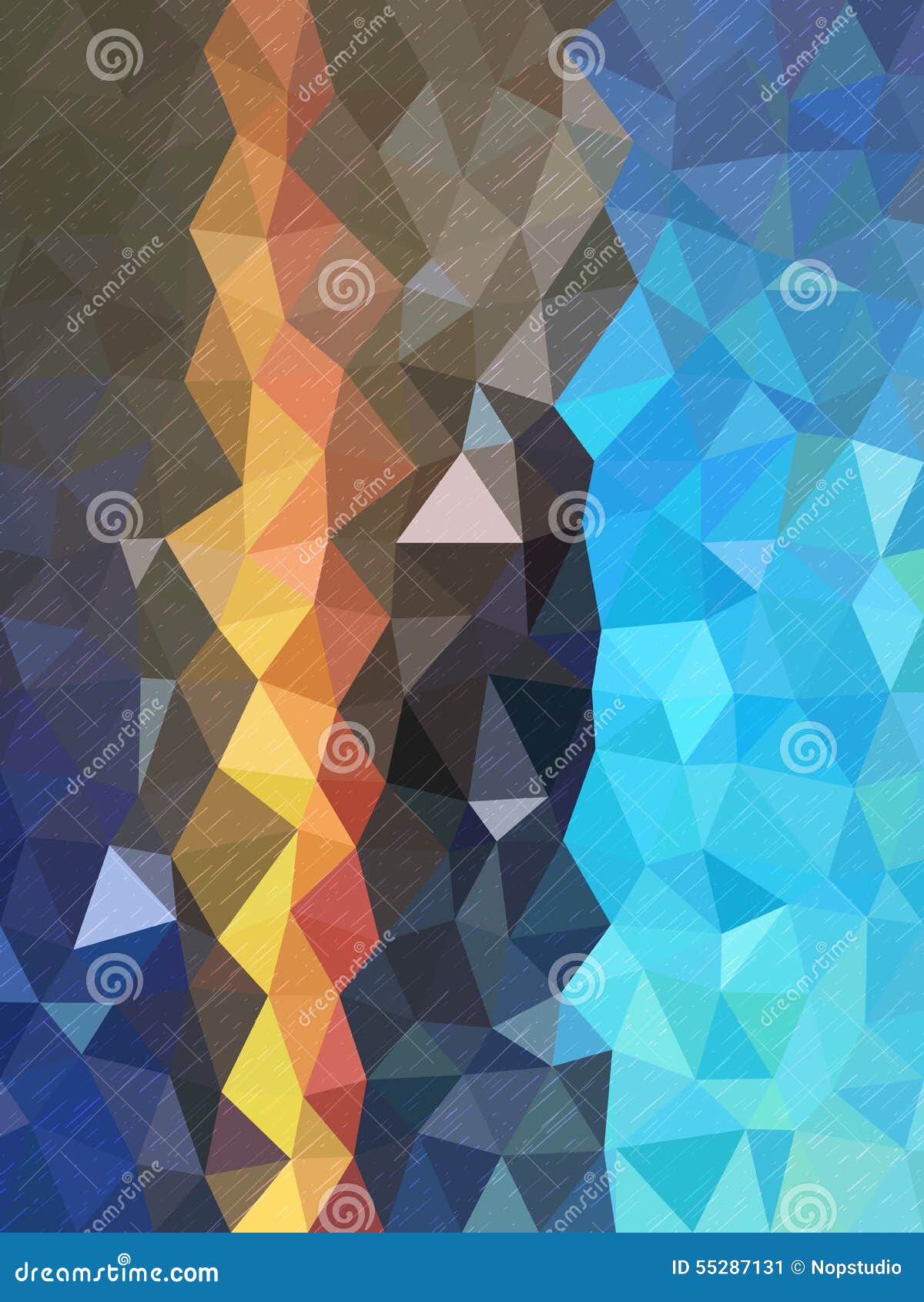 Triangles Pattern with Color Shade of Blue and Little Line Stock Vector ...