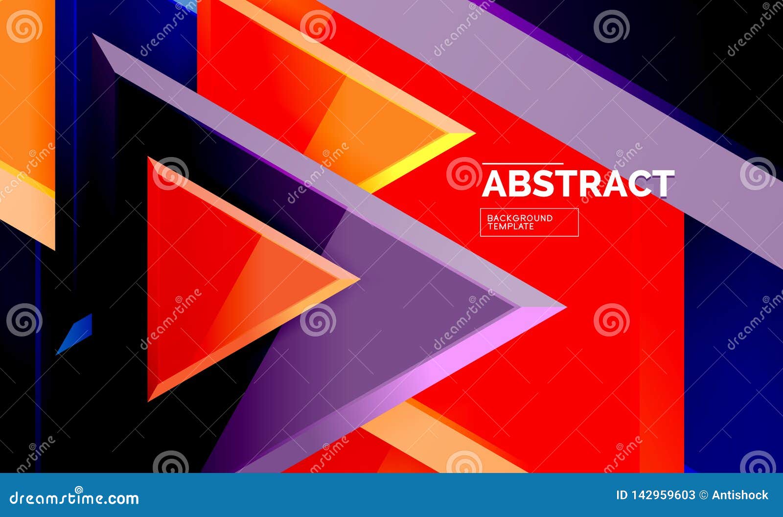 Triangles Repetiton Geometric Abstract Background, Multicolored Glossy ...