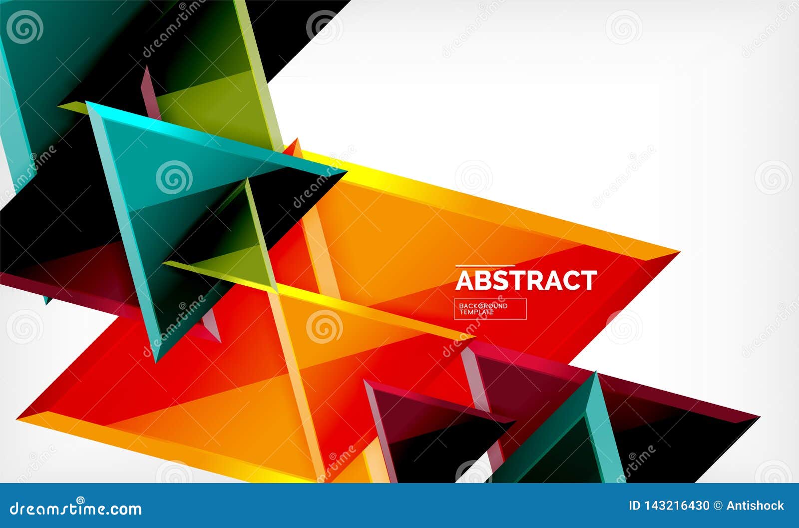 Triangles Repetiton Geometric Abstract Background, Multicolored Glossy ...