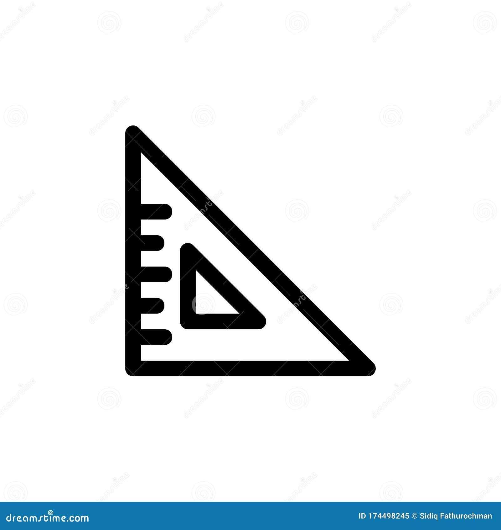 Triangles Ruler Icon stock vector. Illustration of geometry - 174498245