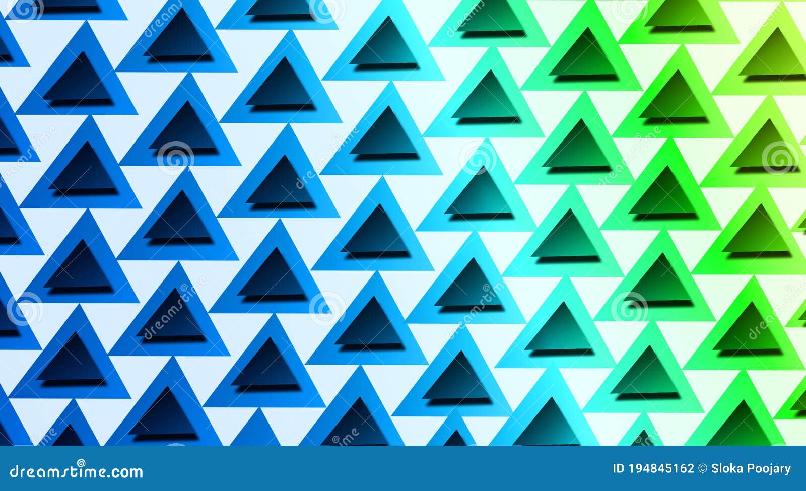 Triangles. Seamless Geometric Pattern. Blue and Green Colored Triangles ...