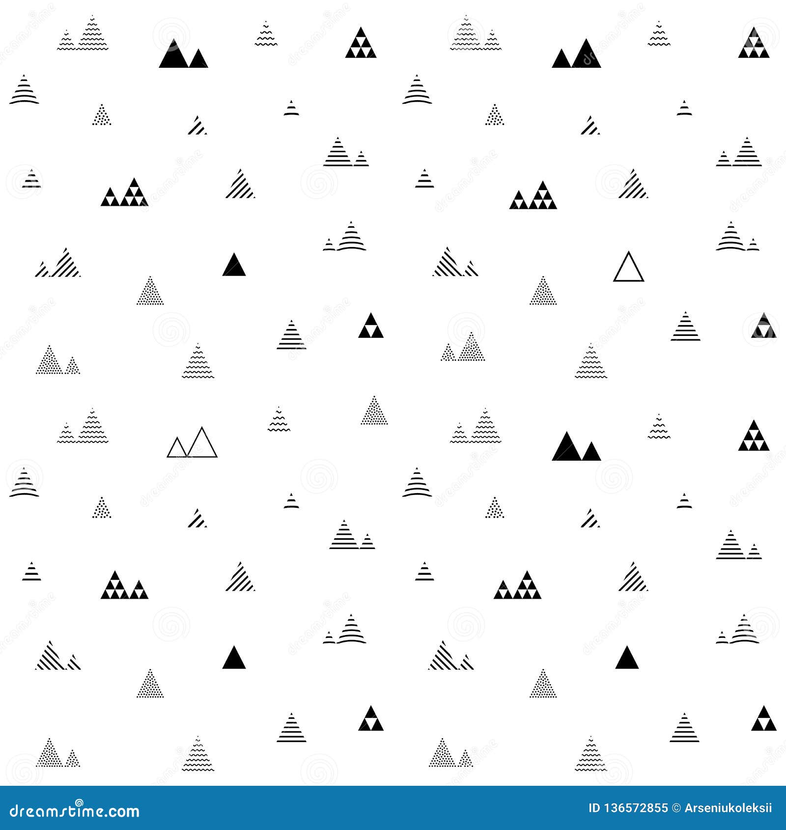 Triangles Seamless Pattern. Abstract Geometric Repeat with Little and ...
