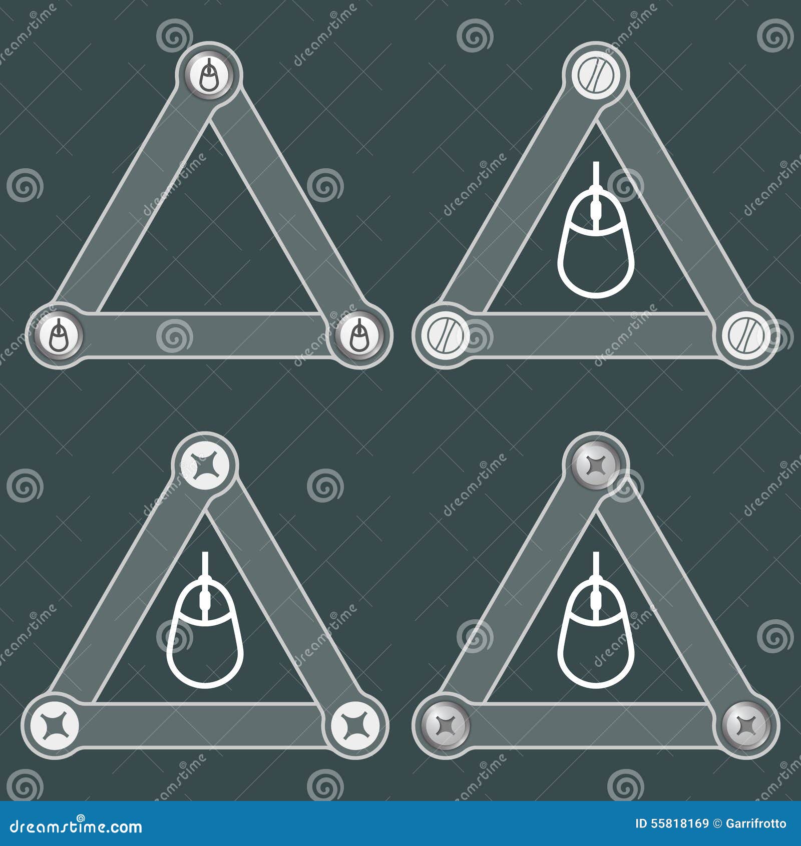 Mouse From Triangles, Funny Animal From Geometric Shapes - Vector ...