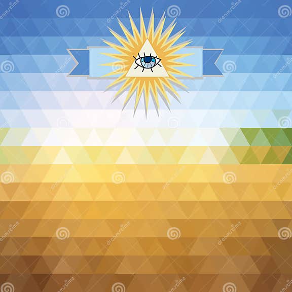 Triangles sky and sun stock vector. Illustration of colored - 37822958