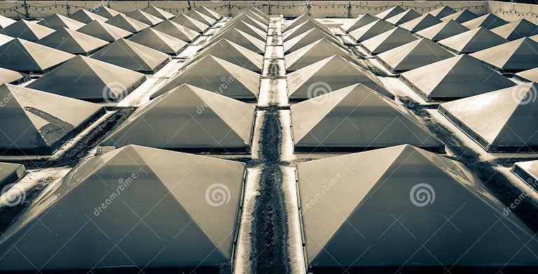 Triangles skylight roof. stock photo. Image of abstract - 95753676