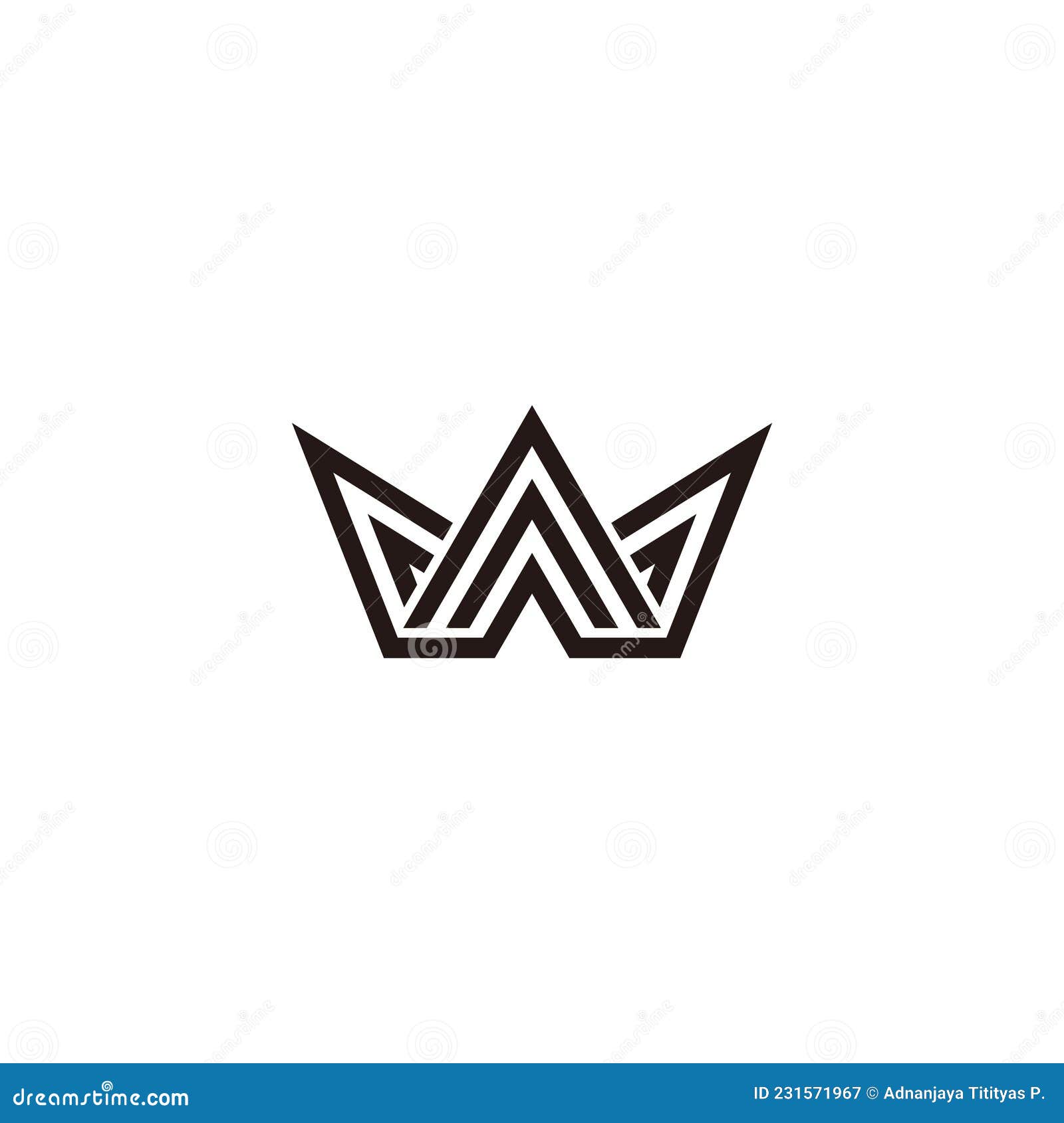 Triangles Stripes Crown King Symbol Logo Vector Stock Vector ...