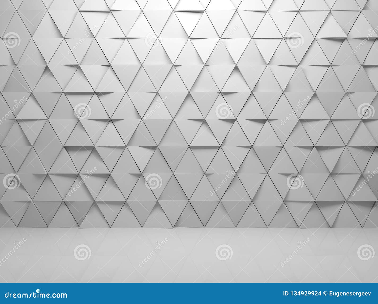 Triangles Tiling Pattern On Front Wall, 3d Stock Photo - Image of ...