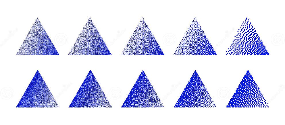 Triangles with Various Resolution of Bitmap Dither Gradient Vector Set ...