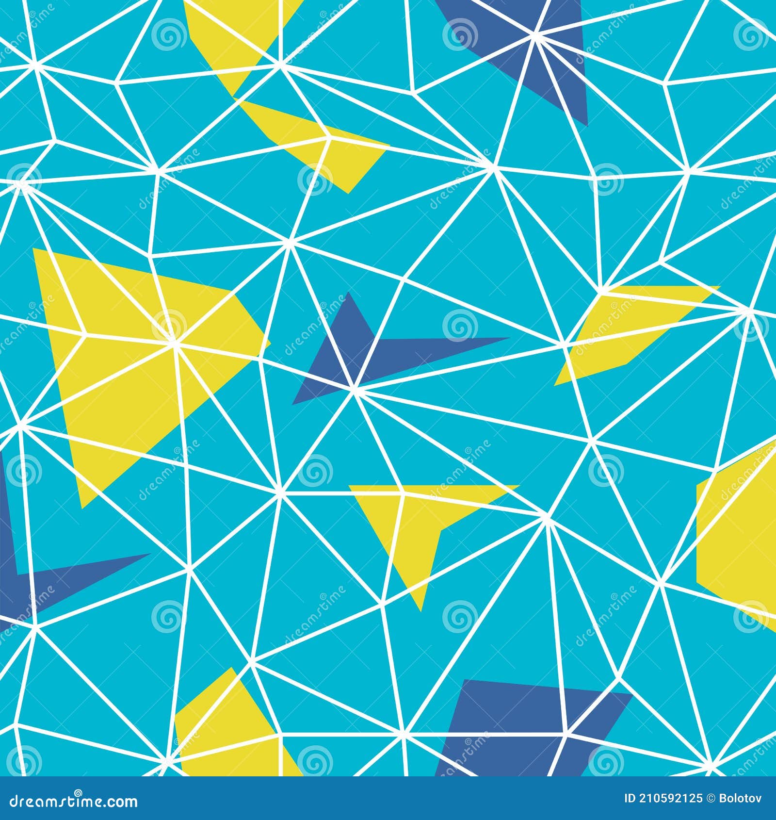 Triangles Wire-frame Seamless Repeat Pattern. Triangular Facets. Vector ...