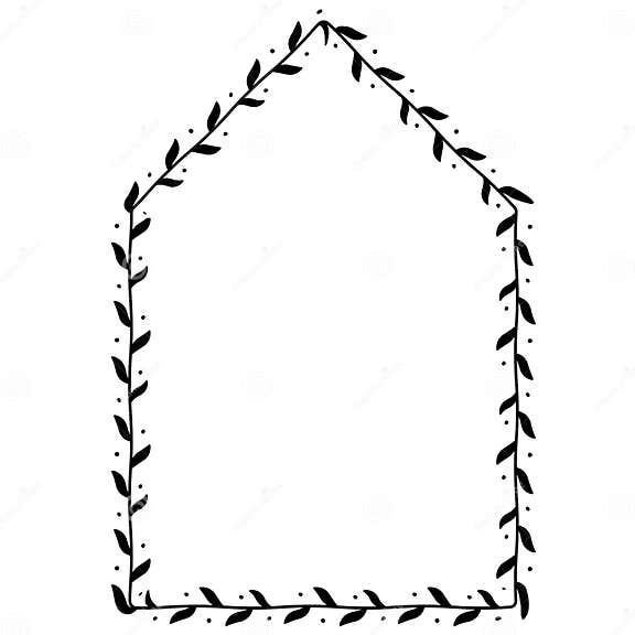 Triangular Arch Rectangular Frame Architectural Window Door Stock ...