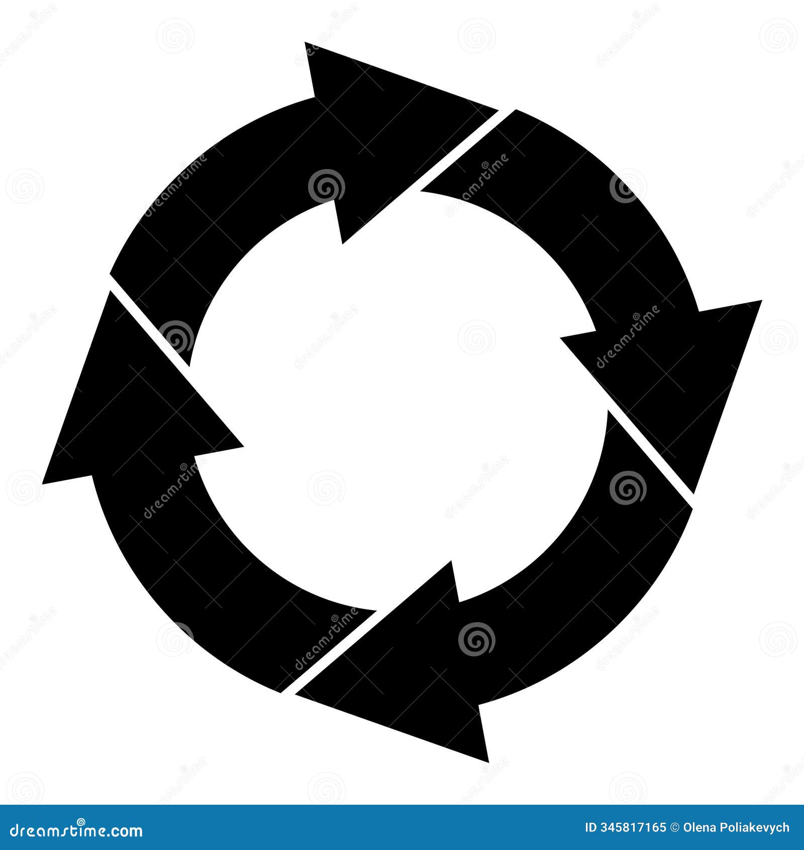 Triangular Arrow Cycle. Bold Arrow Symbol. Circular Process Icon ...