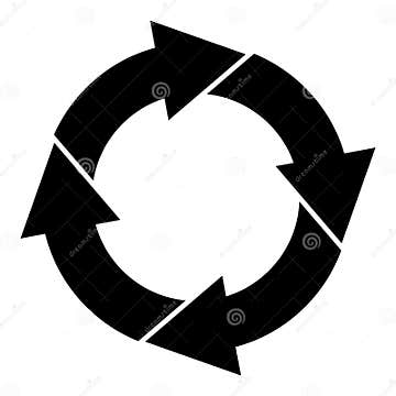 Triangular Arrow Cycle. Bold Arrow Symbol. Circular Process Icon ...