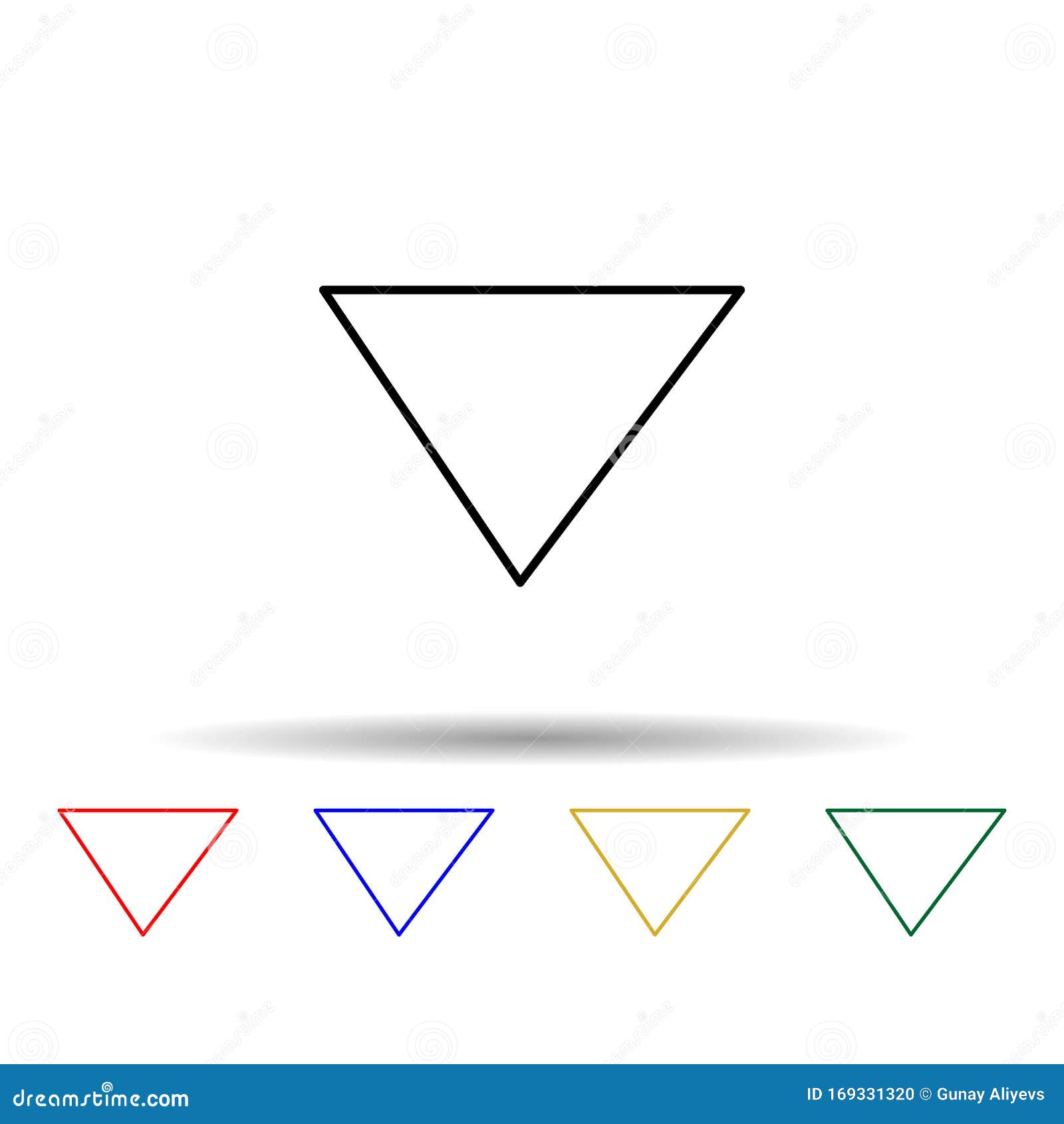 Triangular Arrow Multi Color Style Icon Simple Thin Line Outline Vector Of Web Icons For Ui