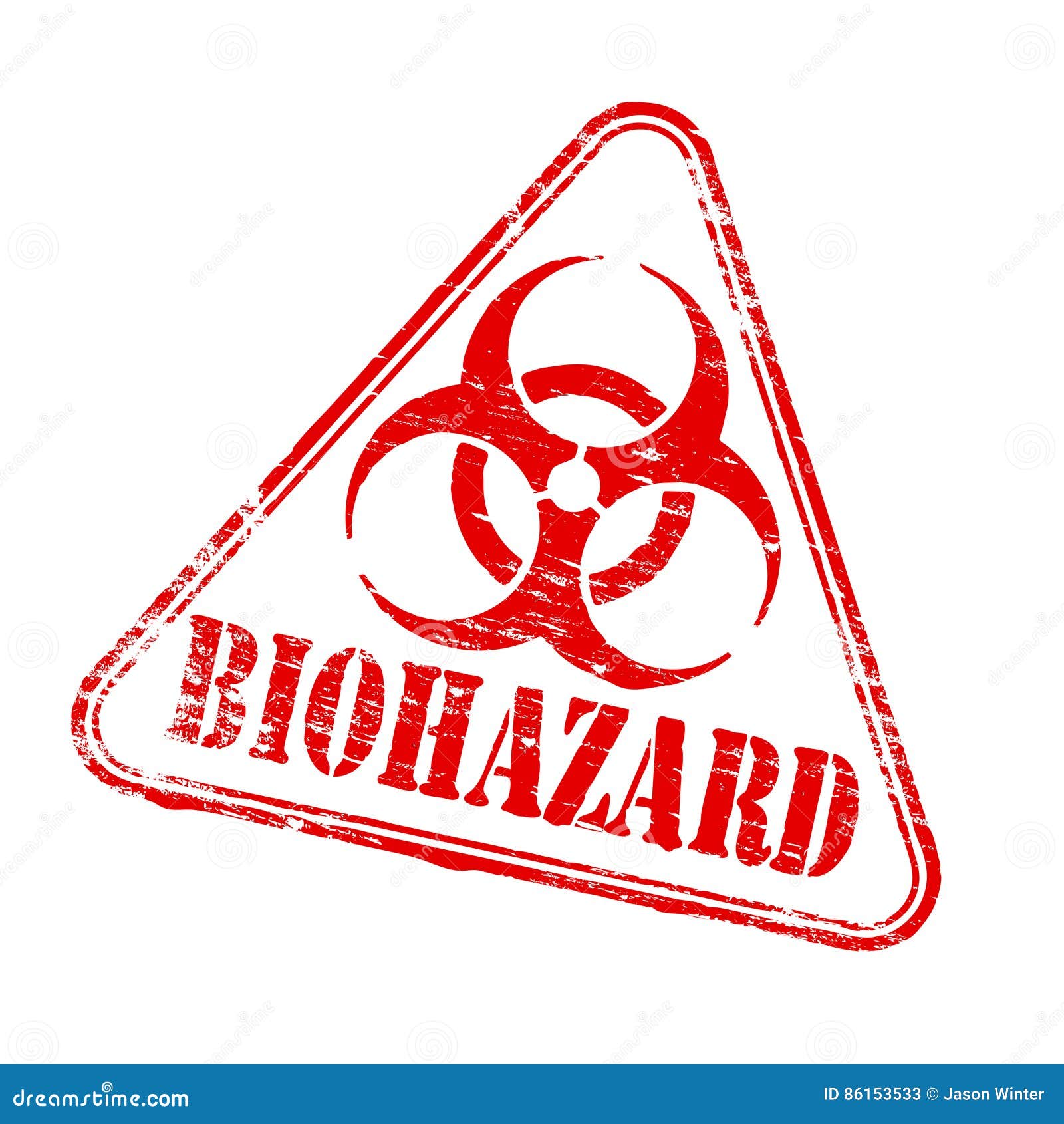 Triangular Biohazard Stamp stock vector. Illustration of poison - 86153533