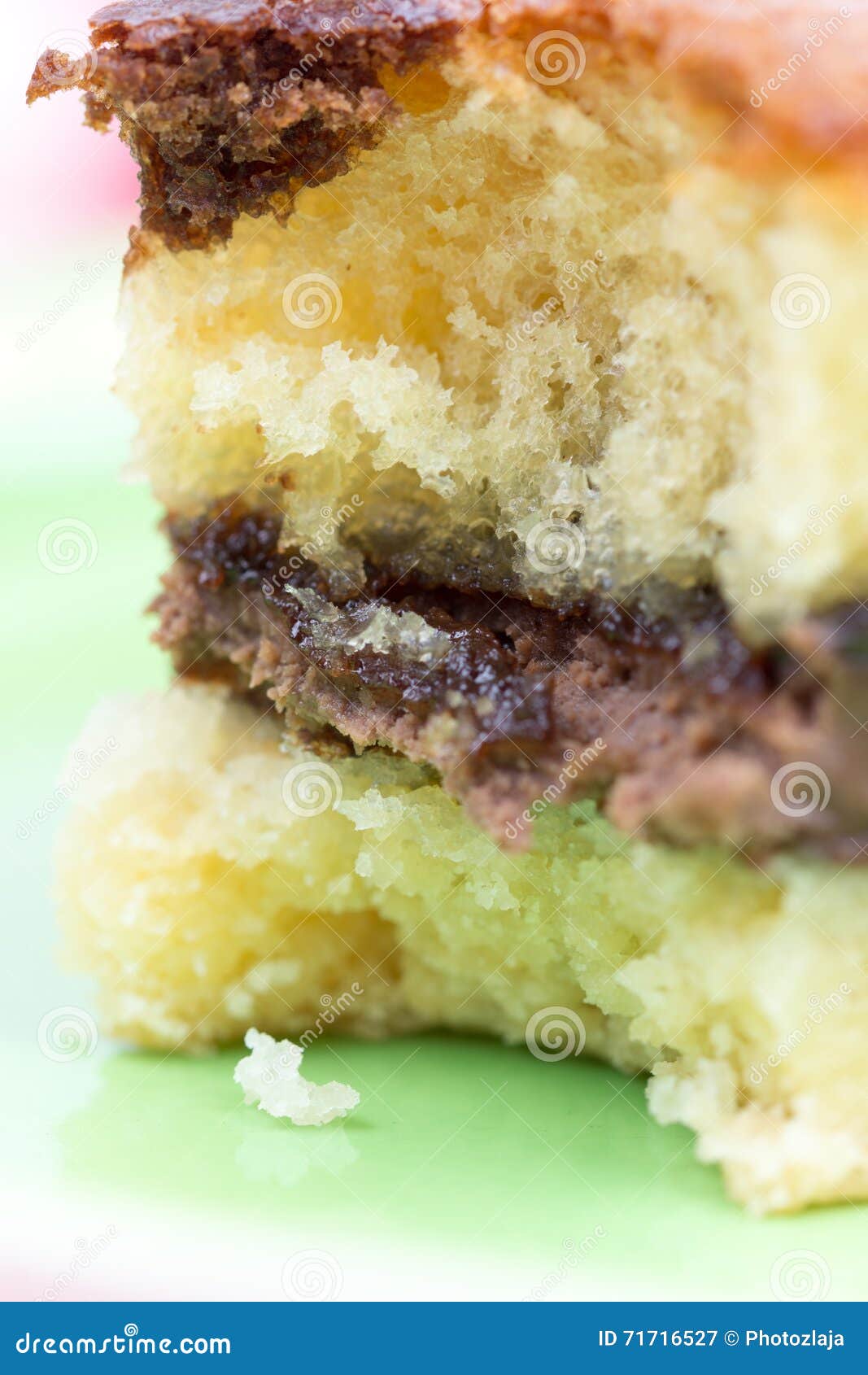 Triangular Bitten Chocolate Cake Stock Image - Image of closeup, dark ...