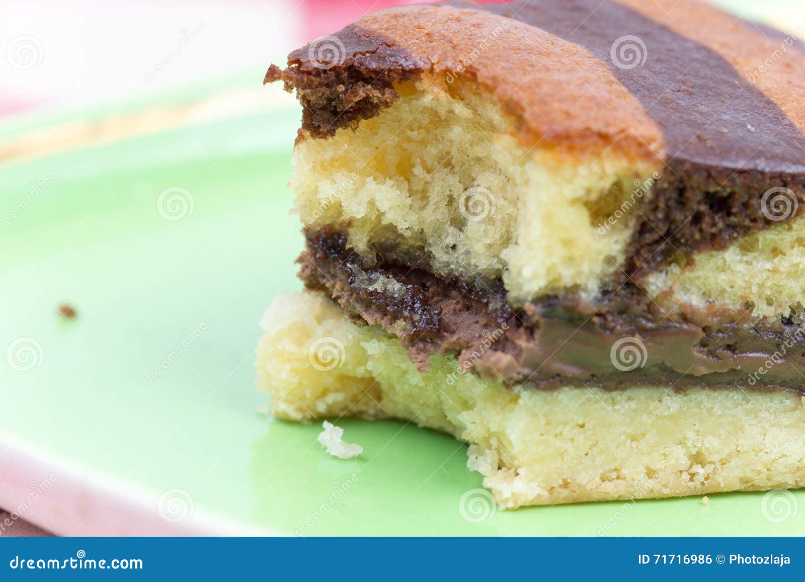 Triangular Bitten Chocolate Cake Stock Photo - Image of bunch, mark ...