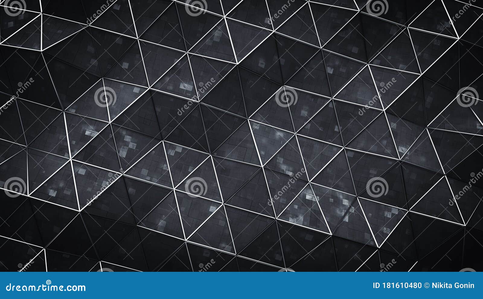 Triangular Black Surface with Sci-fi Texture 3D Rendering Illustration ...