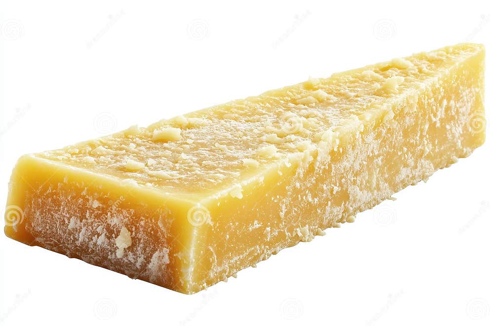 Triangular Block of Cheese Displayed on a Clean White Background for ...