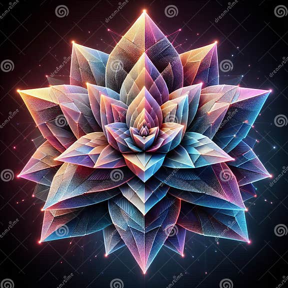 Triangular Bloom a Holographic Flower Composed of Triangles Its Stock ...