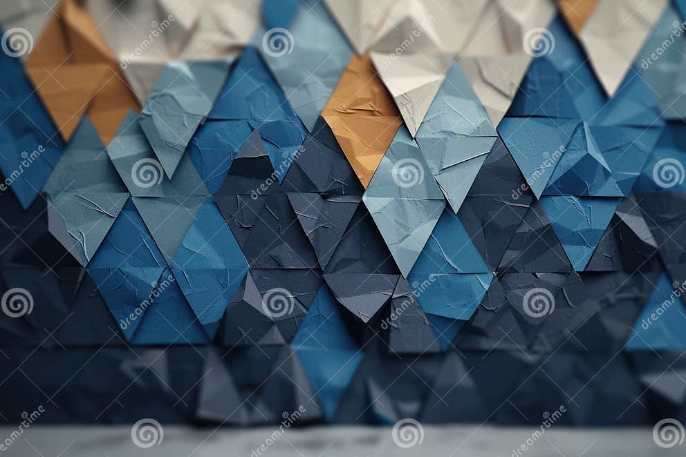 Triangular Blue Geometric Texture for Web and Design: Dark Abstract ...