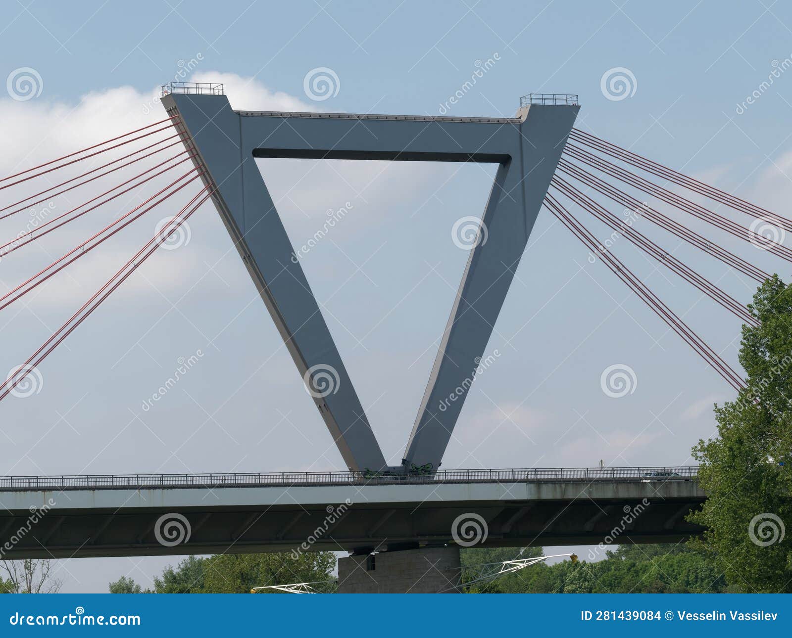 A Triangular Bridge Construction from a Frog S Eye Perspective Stock ...