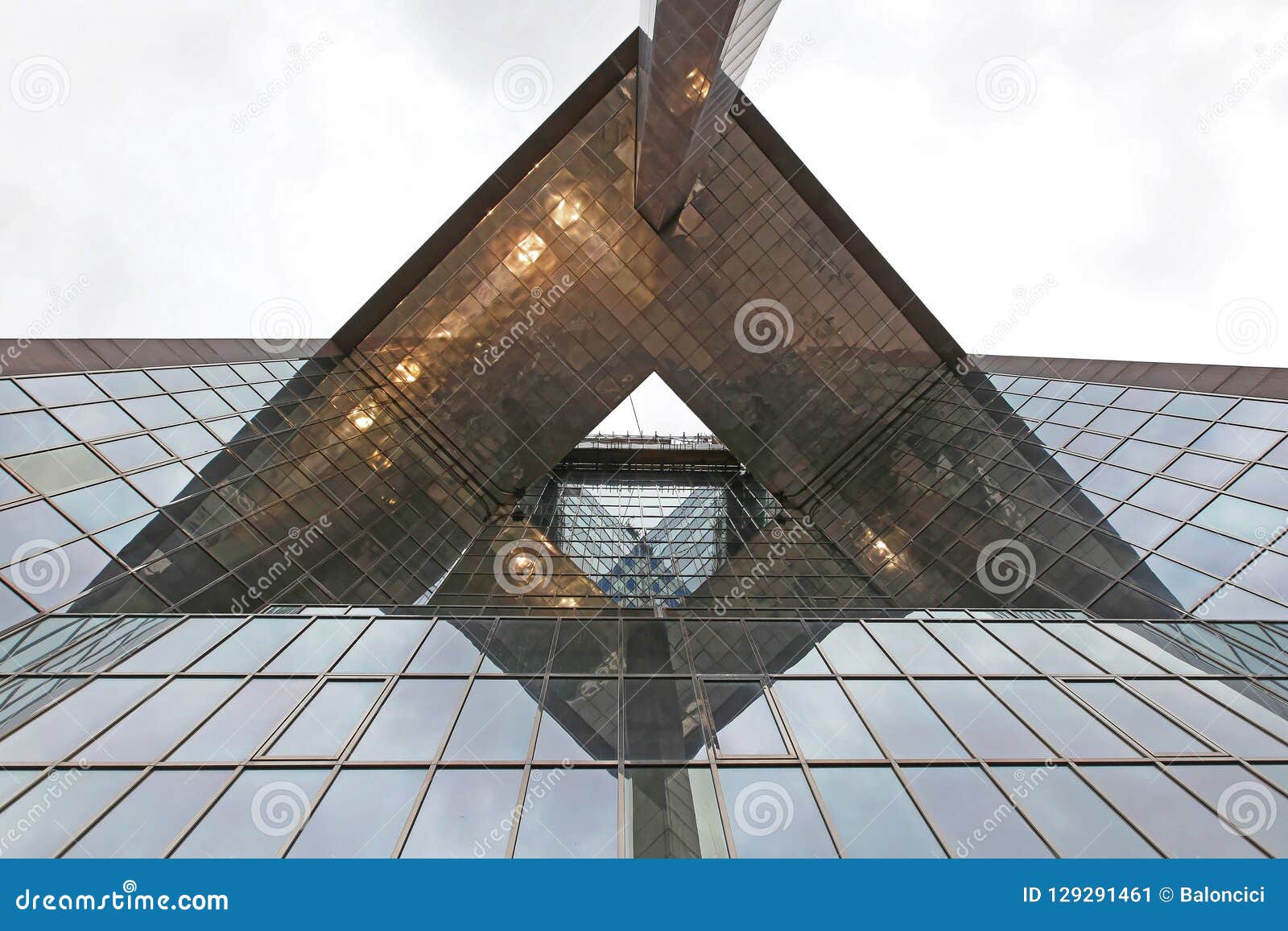 Triangular Modern Building stock image. Image of triangle - 129291461