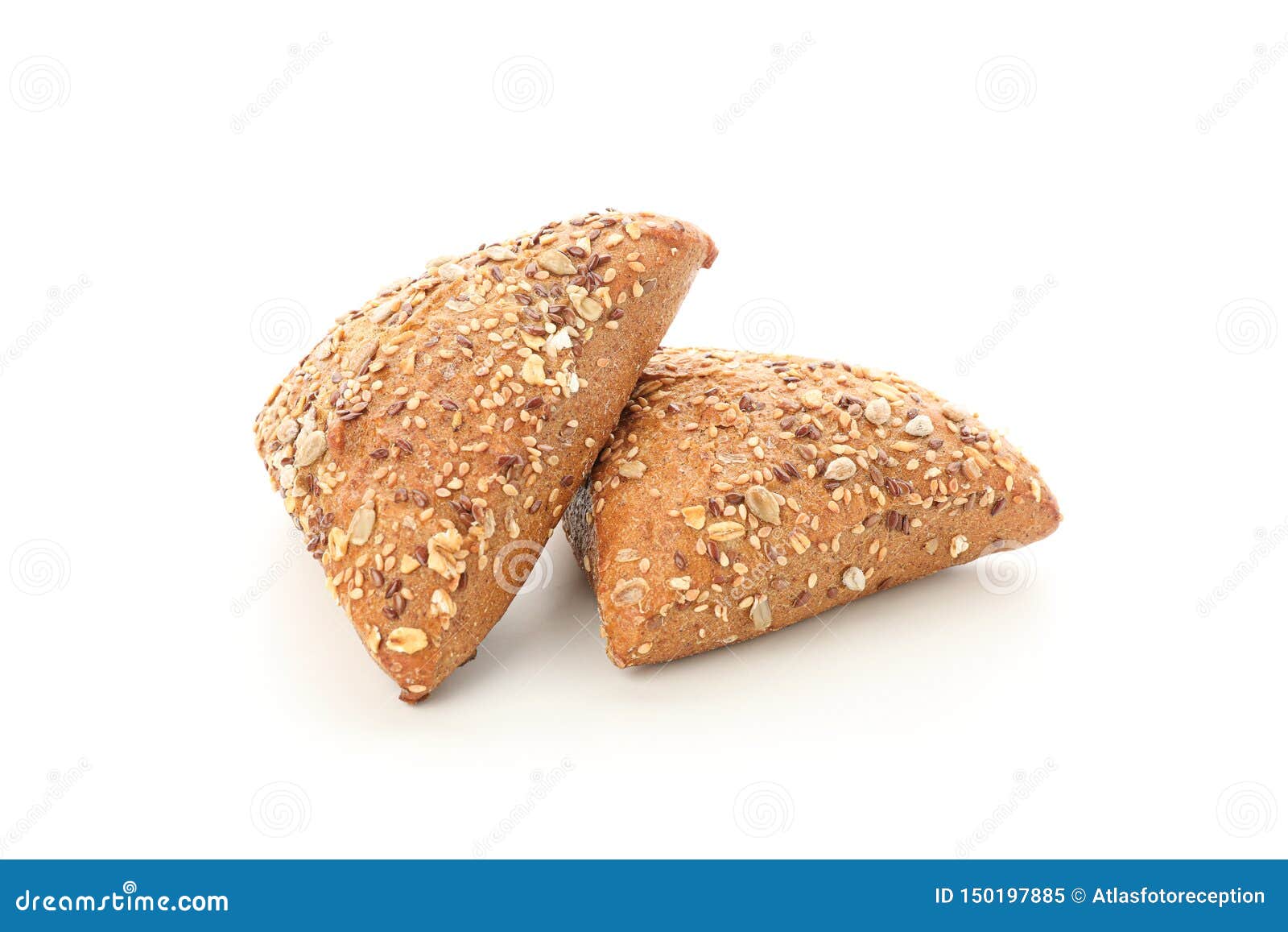 Triangular Buns On Cutting Board Isolated On White Background Royalty ...