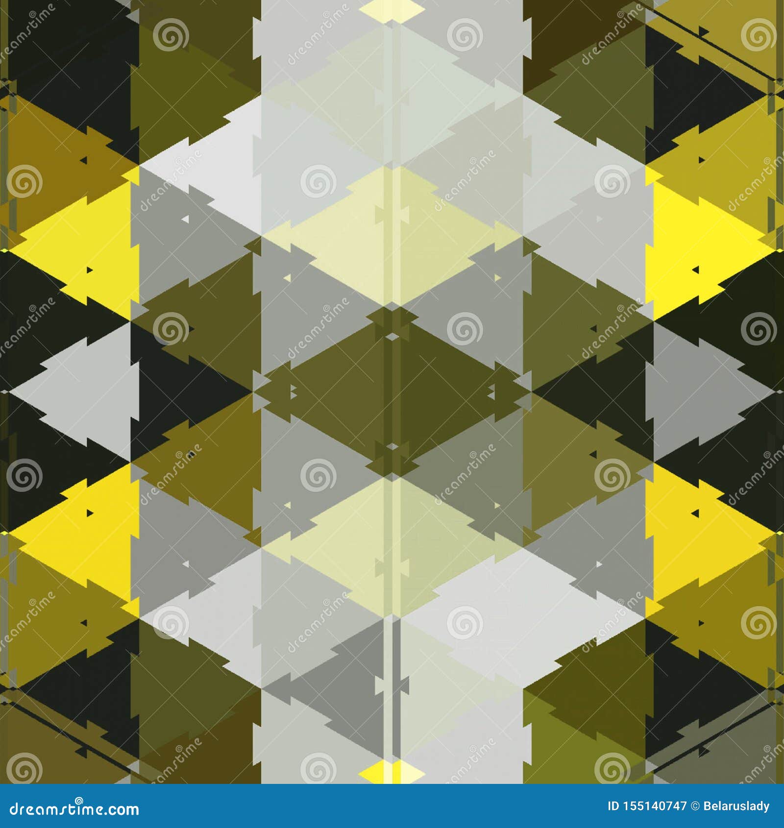 Triangular Business Wallpaper in Continuous. Geometric Print in Yellow ...