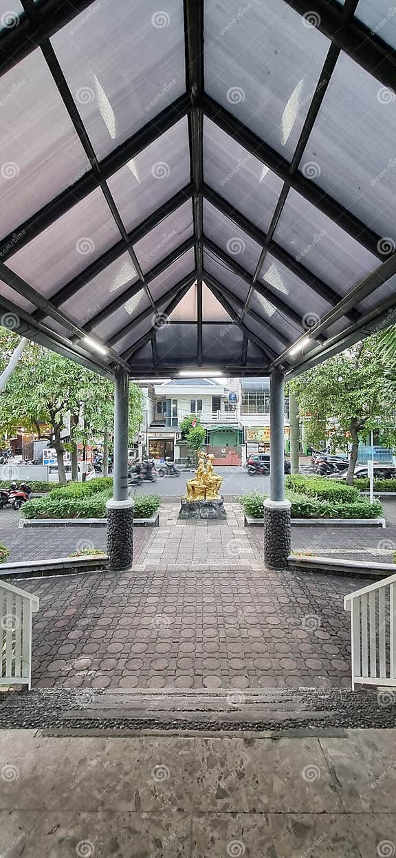 A Triangular Canopy Made of Polycarbonate is in Front of the Entrance ...