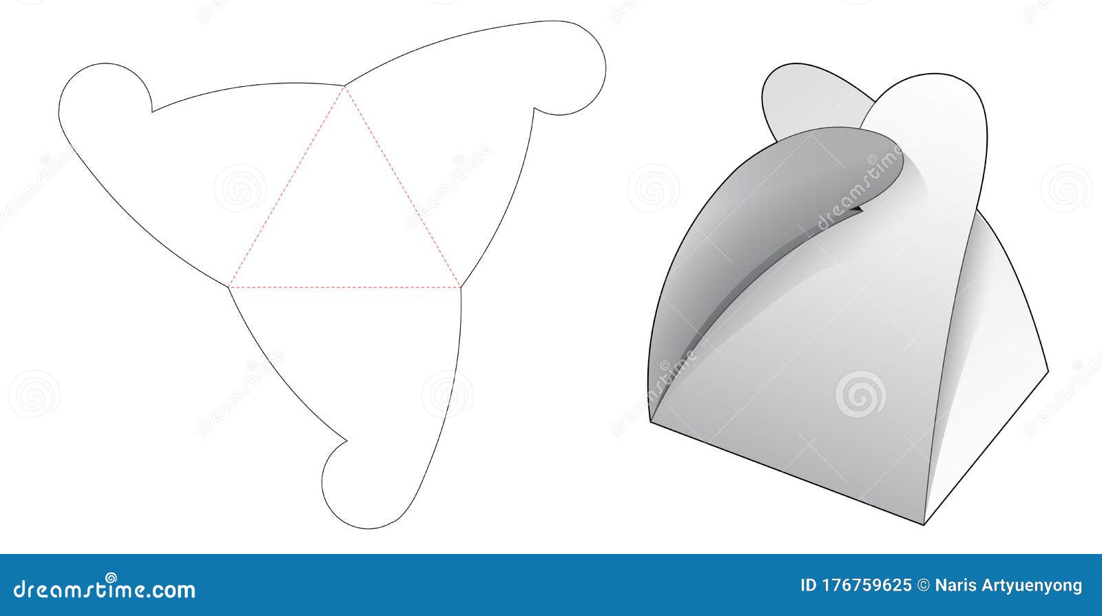 Triangular Carton Die Cut Template Stock Vector - Illustration of ...